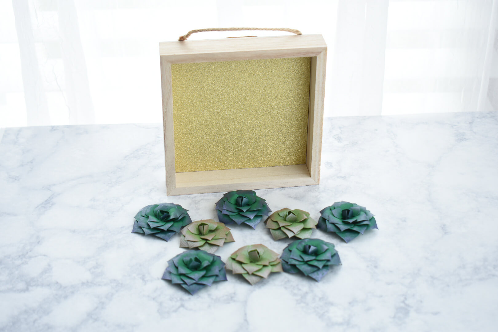 How to make a paper succulent garden shadow box - Craftara Creates