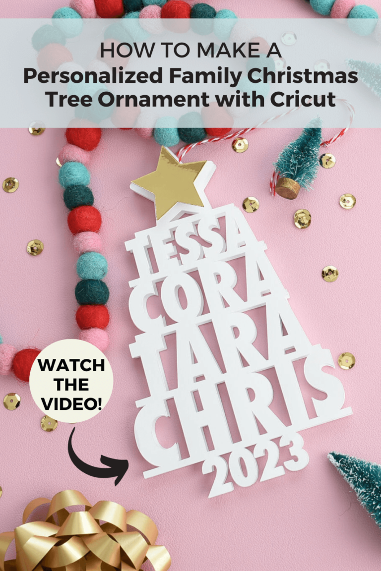 Personalized Family Christmas Tree Ornament with Cricut - Craftara Creates