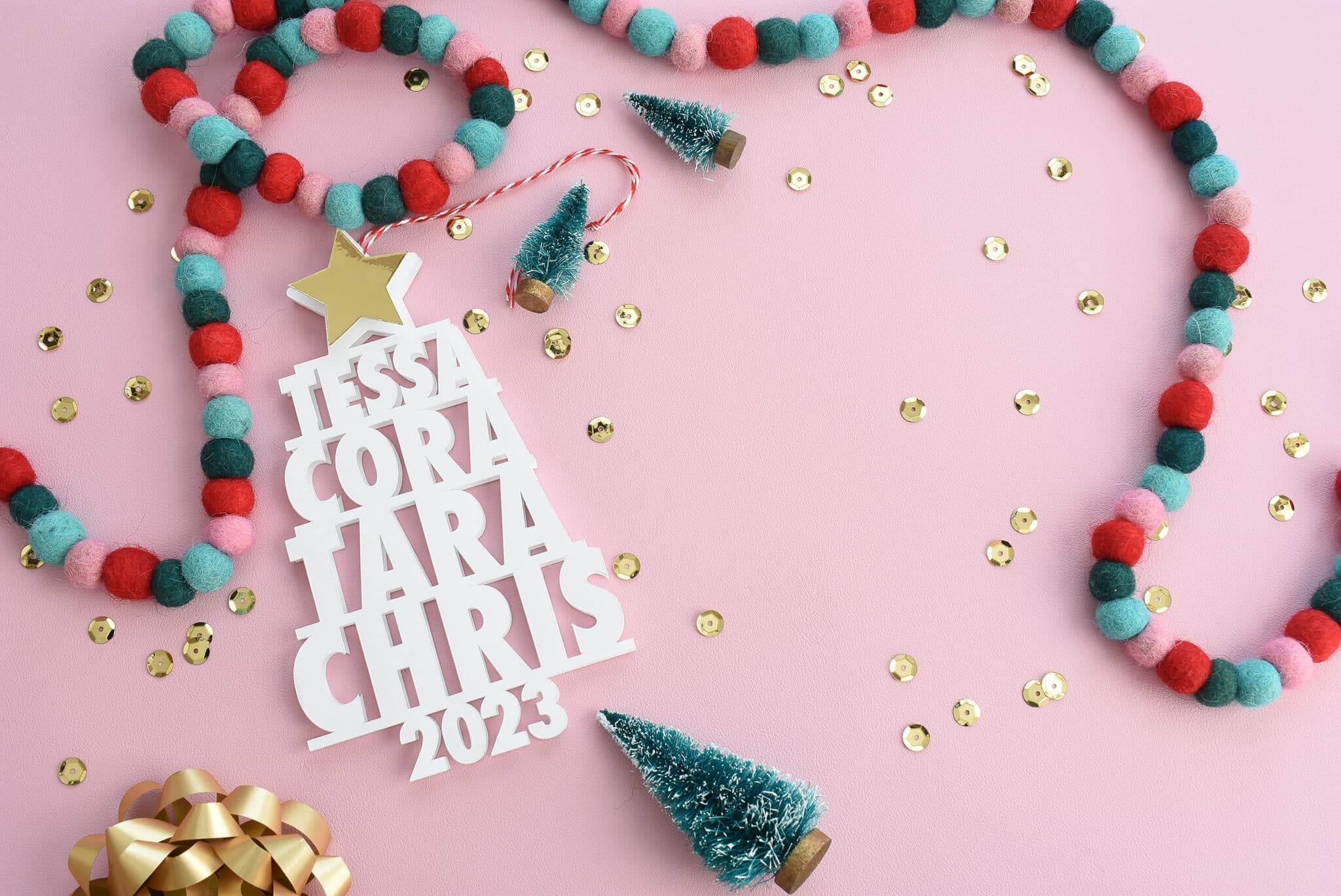 Personalized Family Christmas Tree Ornament with Cricut - Craftara Creates